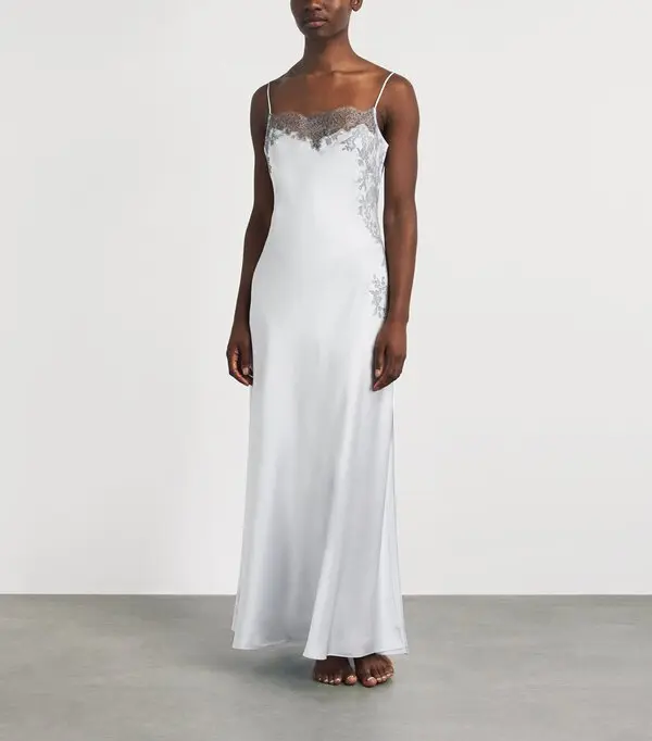 Carine Gilson Silk Lace Maxi Nightdress