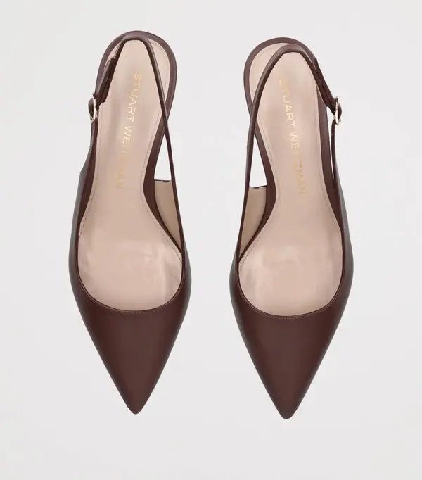 STUART WEITZMAN Leather Sculpt Slingback Pumps 35