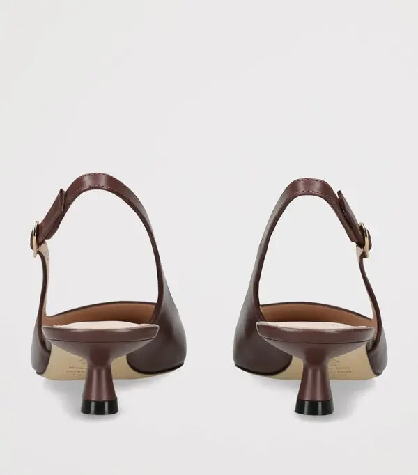 STUART WEITZMAN Leather Sculpt Slingback Pumps 35