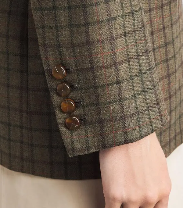 BLAZÉ MILANO Virgin Wool-cashmere Check Everyday Blazer