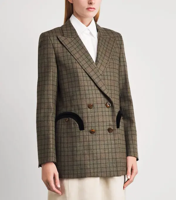BLAZÉ MILANO Virgin Wool-cashmere Check Everyday Blazer