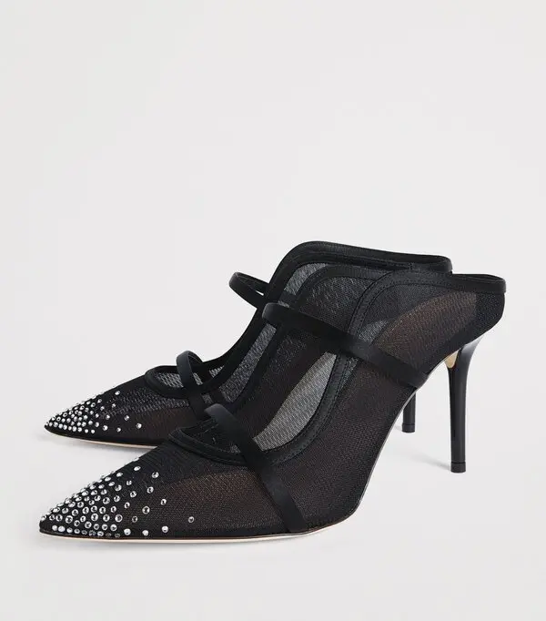 MALONE SOULIERS Embellished Mesh Maureen Heeled Mules 85