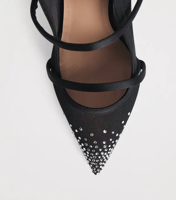 MALONE SOULIERS Embellished Mesh Maureen Heeled Mules 85