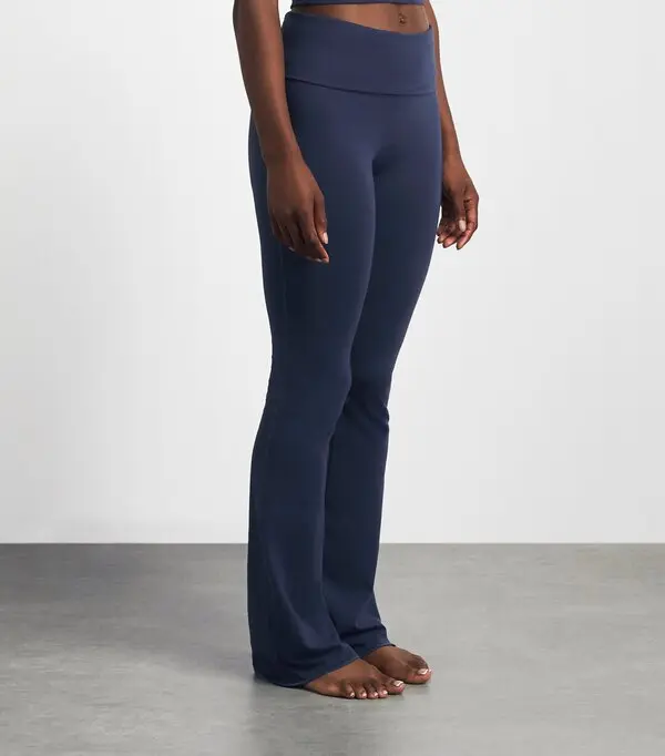 SKIMS Cotton Jersey Foldover Trousers - Navy