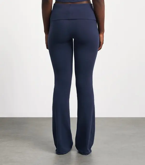 SKIMS Cotton Jersey Foldover Trousers - Navy