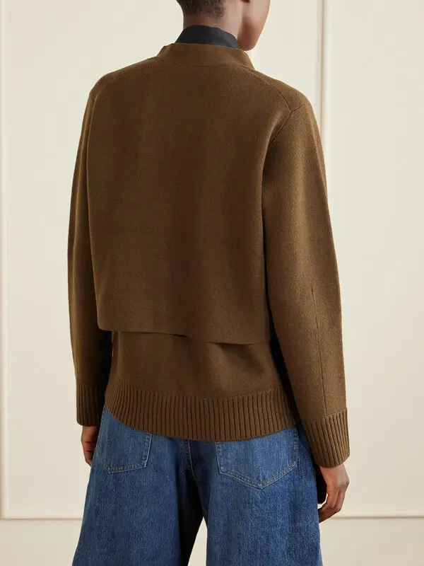 Sacai Scarf-detailed Wool Cardigan