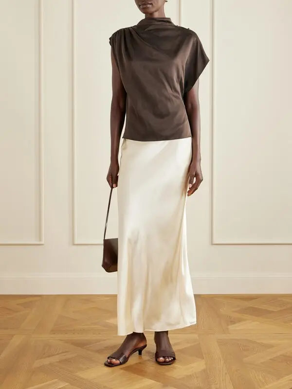 JOSEPH Isaak Silk-satin Maxi-skirt