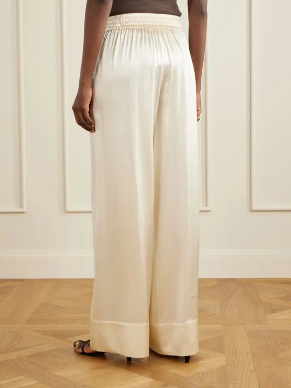 JOSEPH Dijon Silk-satin Mid-rise Straight-leg Pants
