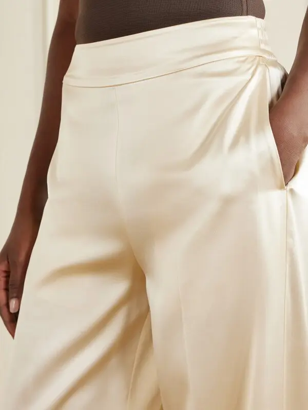 JOSEPH Dijon Silk-satin Mid-rise Straight-leg Pants