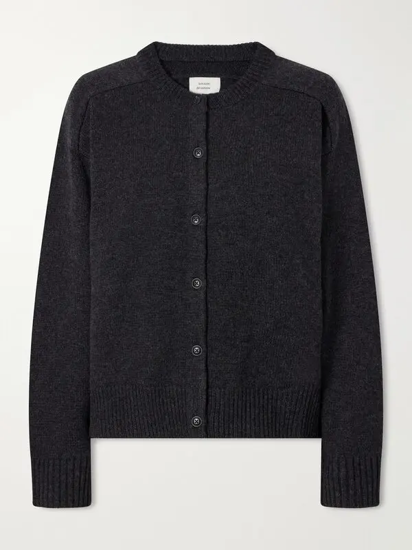 Loulou De Saison Aidar Merino Wool And Cashmere-blend Cardigan - Gray
