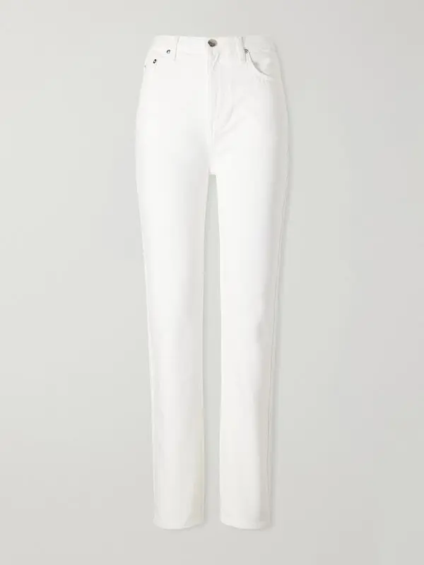 Loulou De Saison Jude Organic Mid-rise Straight-leg Jeans - Neutrals