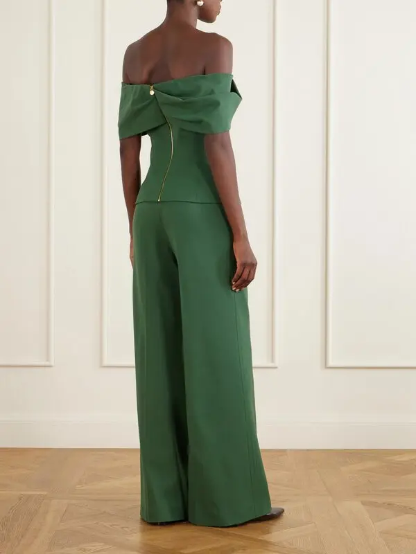 Carolina Herrera Off-the-shoulder Wool-blend Blouse