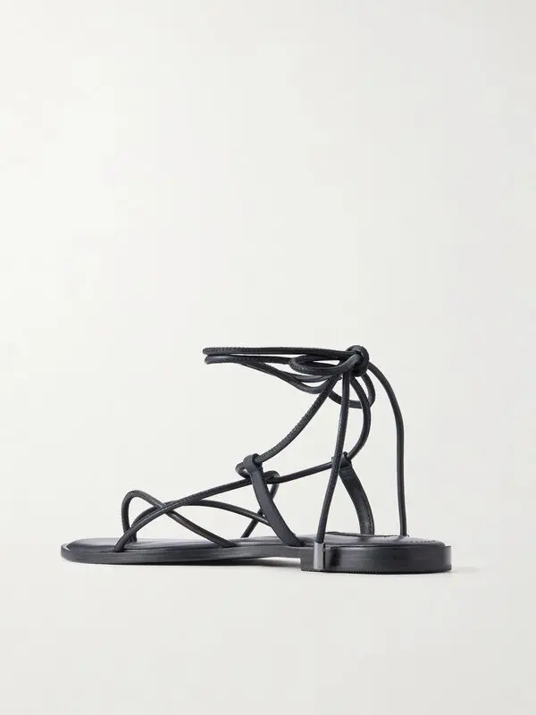 A.emery Odine Wrap Leather Sandals - Black