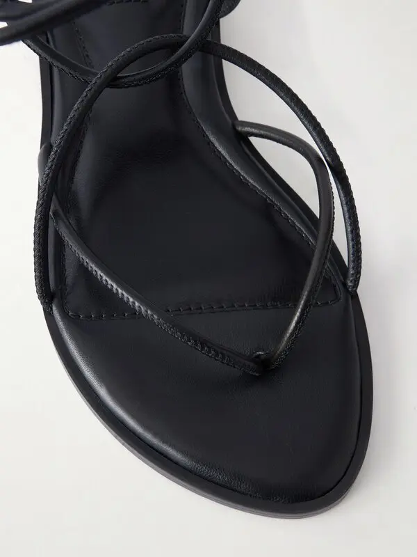 A.emery Odine Wrap Leather Sandals - Black