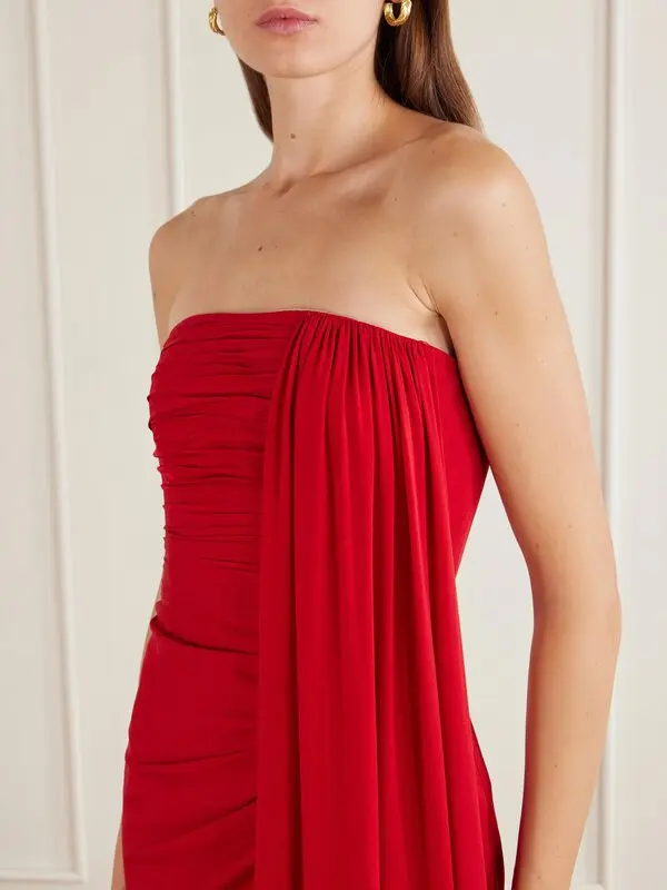 Elie Saab Draped Silk-georgette Gown