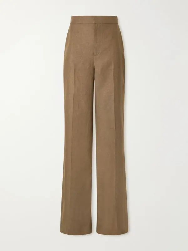 Ralph Lauren Dean Linen Wide-leg Pants - Brown
