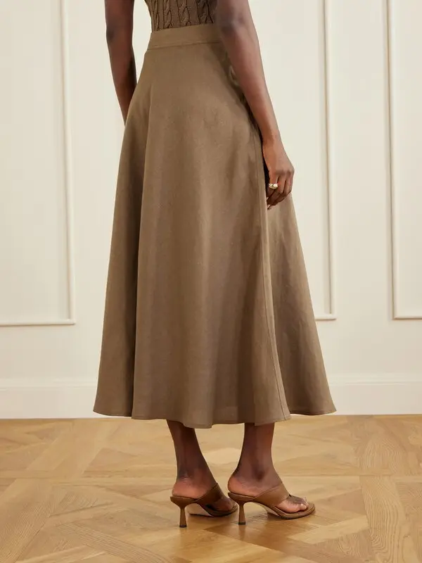 Ralph Lauren Kenzie Linen Maxi Skirt