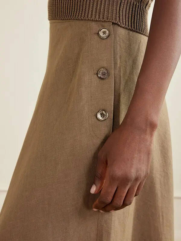 Ralph Lauren Kenzie Linen Maxi Skirt