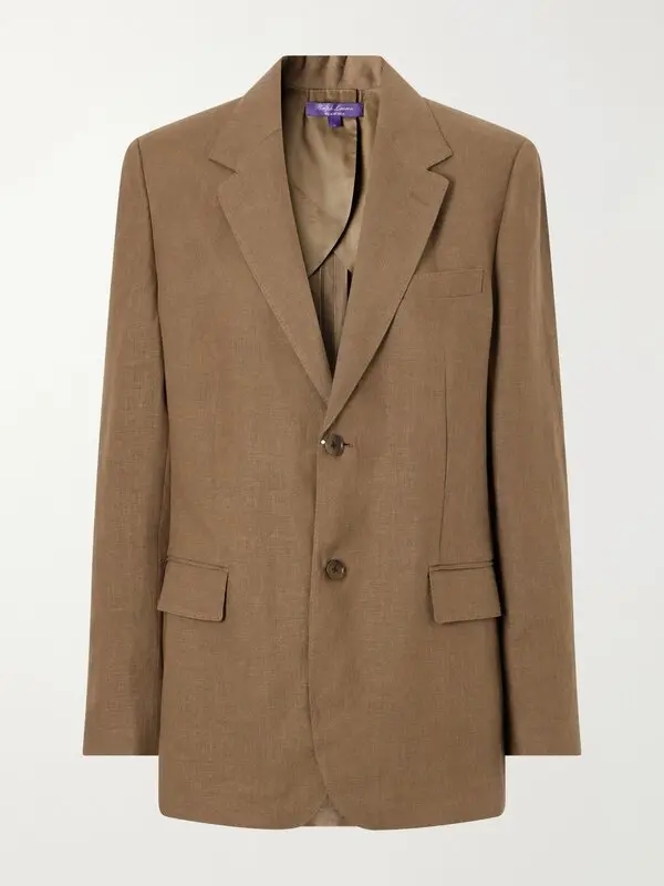 Ralph Lauren Marcy Single-breasted Linen Blazer - Brown