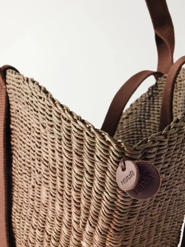 Muuñ Sophie Cotton-trimmed Raffia Mini Tote