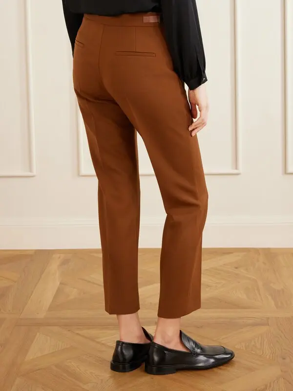 Max Mara Mxmacino Wool-blend Mid-rise Slim-leg Pants