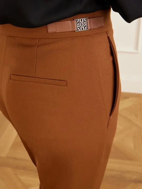 Max Mara Mxmacino Wool-blend Mid-rise Slim-leg Pants