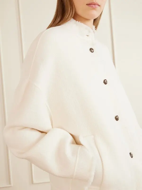 Max Mara Mxmpalmizi Fringed Wool-bouclé Jacket