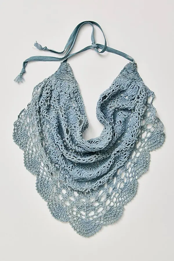 CURRIED MYRRH Lilliana Crochet Hair Scarf At - Blue