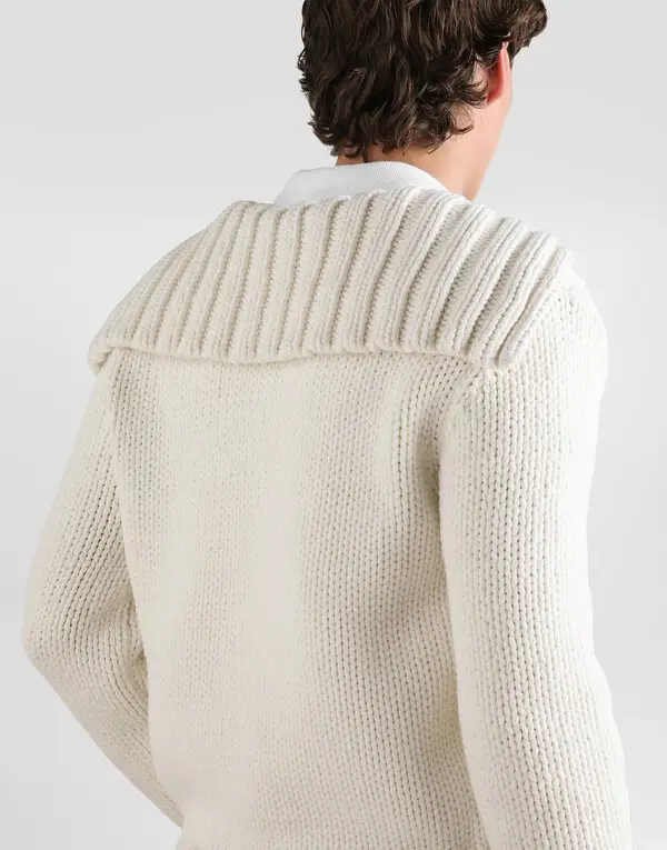 Dolce & Gabbana Smooth Knit Pullover With Logo Sweaters And Cardigans