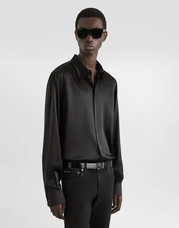 Dolce & Gabbana Silk Satin Martini-fit Shirt Shirts
