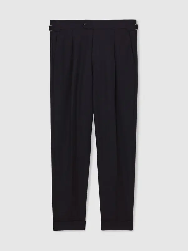 REISS Wool-blend Tailored Fit Cuffed Trousers