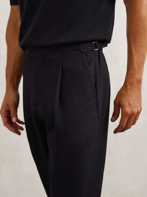 REISS Wool-blend Tailored Fit Cuffed Trousers