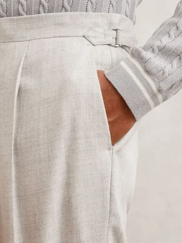 REISS Wool-blend Tailored-fit Cuffed Trousers