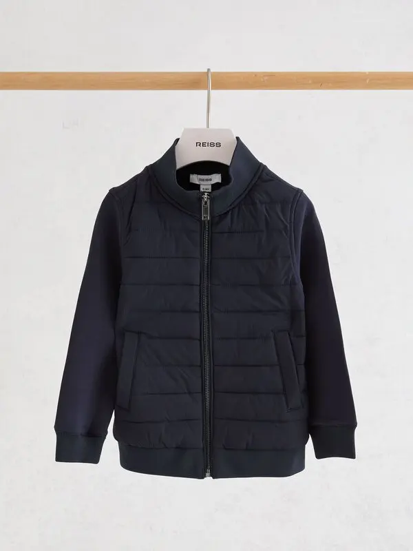 REISS 3-9 Yrs Quilted Hybrid Zip-front Jacket