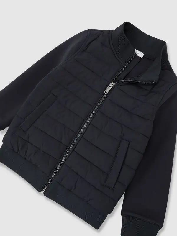 REISS 3-9 Yrs Quilted Hybrid Zip-front Jacket