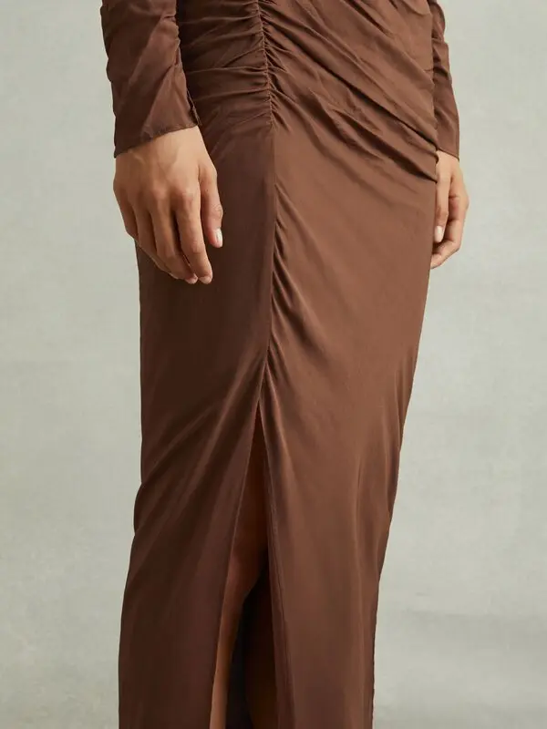 REISS Ruched Midi Dress