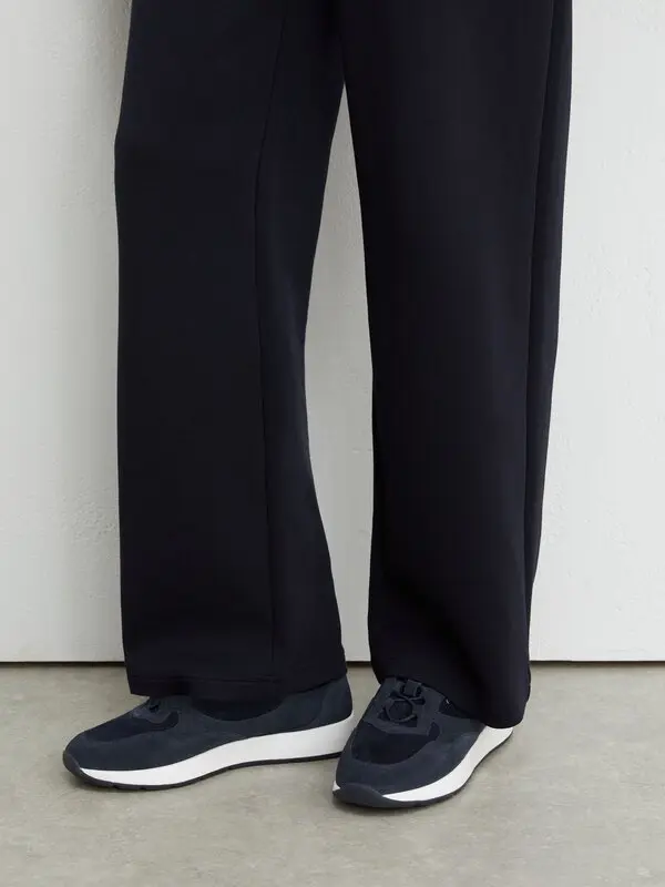 REISS Suede Lightweight Runner Trainers - Dark Navy