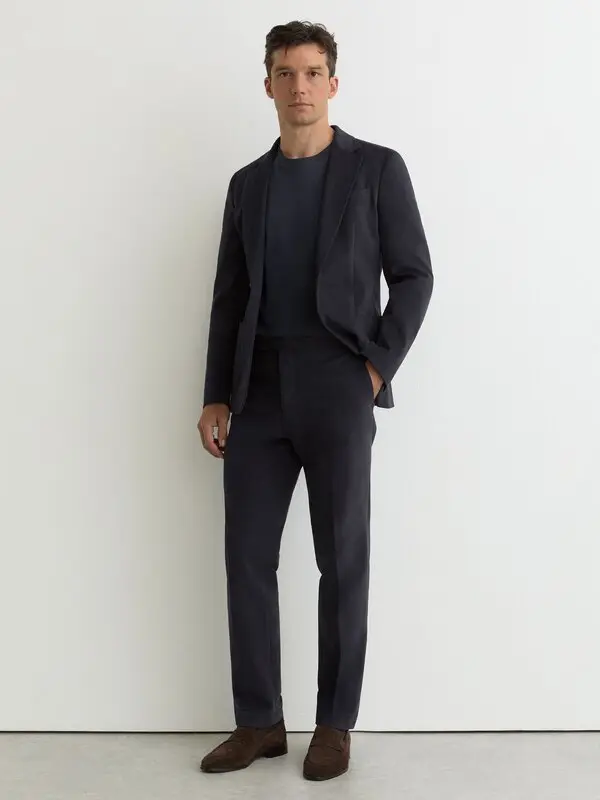 REISS Tailored-fit Brushed Twill Trousers