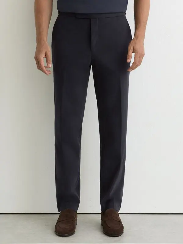 REISS Tailored-fit Brushed Twill Trousers