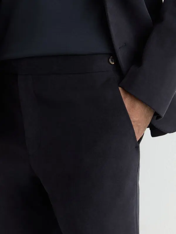REISS Tailored-fit Brushed Twill Trousers