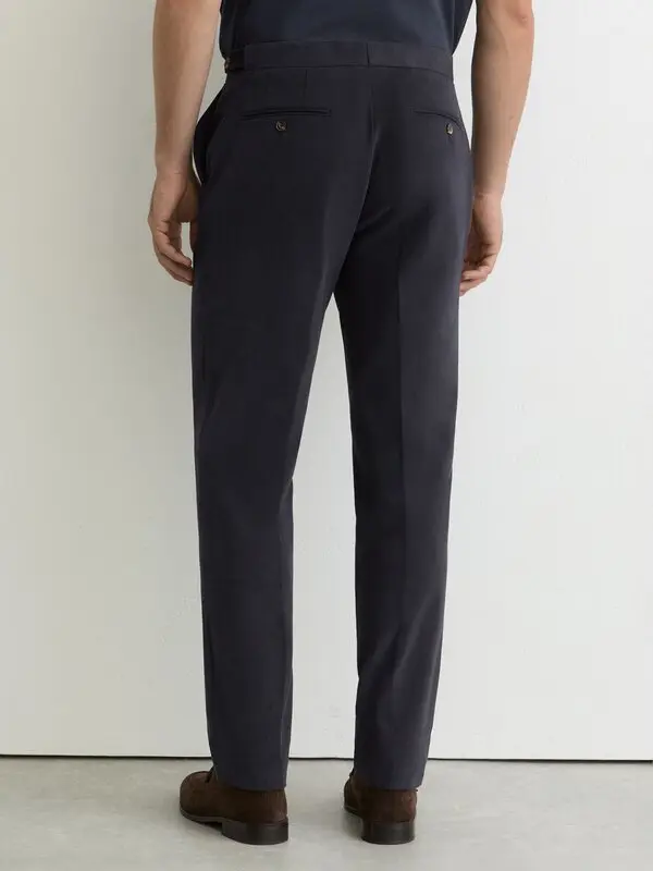 REISS Tailored-fit Brushed Twill Trousers