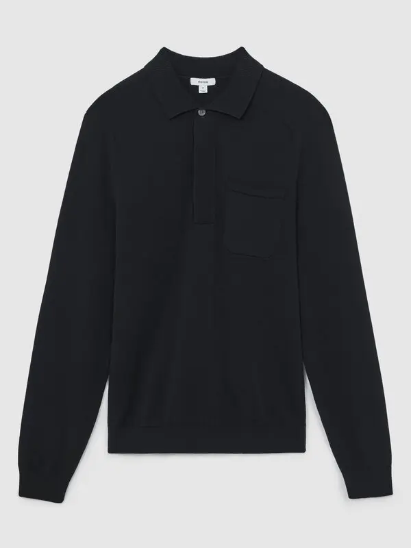 REISS Cotton Concealed-placket Polo Shirt