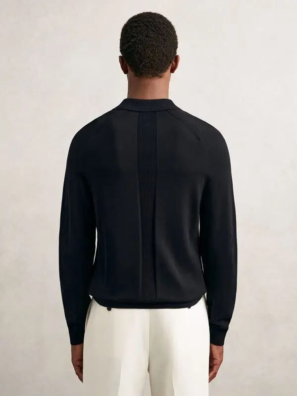 REISS Cotton Concealed-placket Polo Shirt
