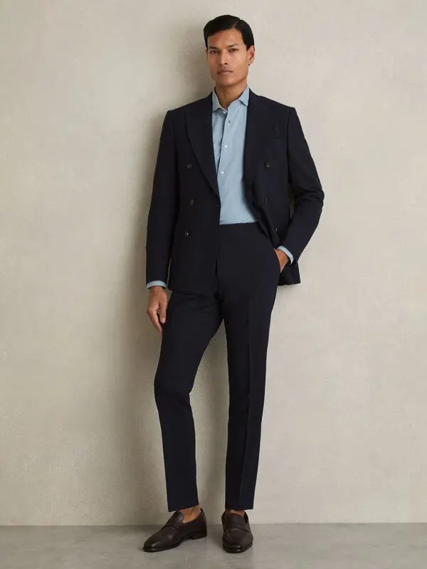 REISS Washed Cotton Chambray Shirt
