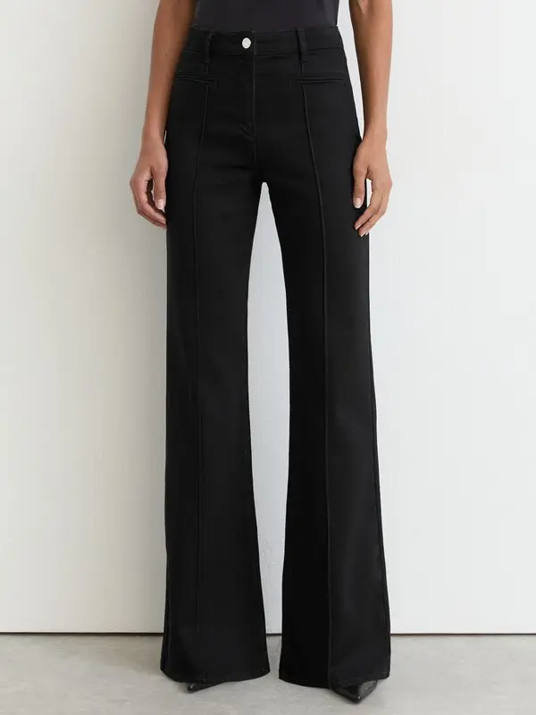 REISS Pintuck-detail Flared Jeans