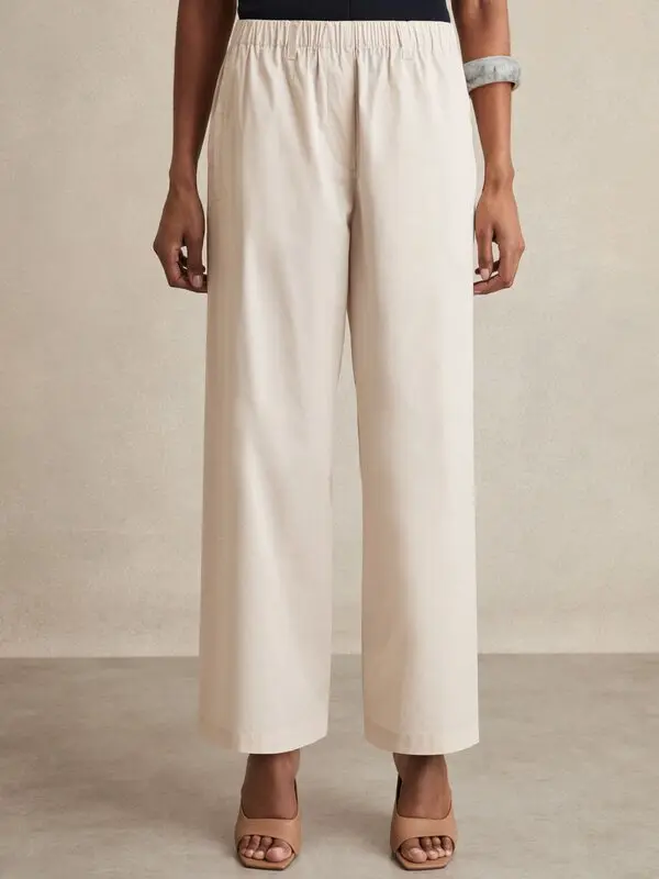 REISS Cotton-blend Straight-leg Trousers