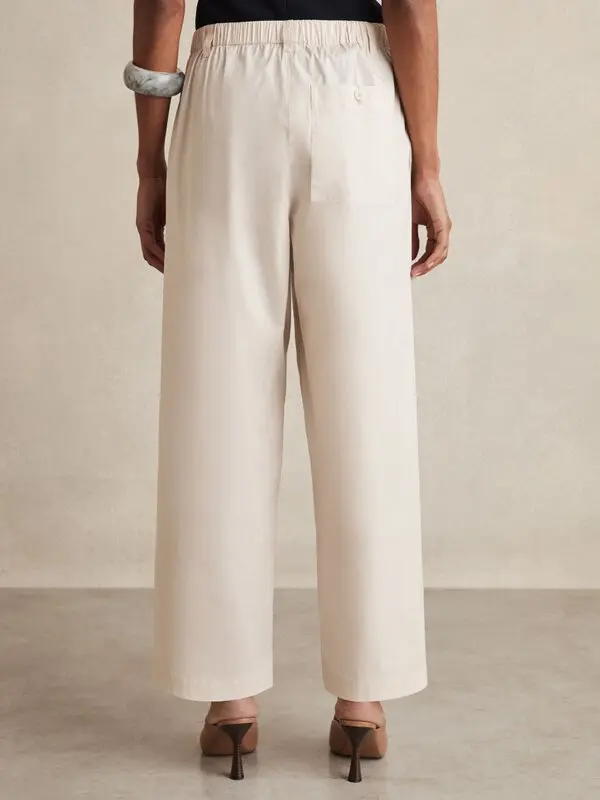 REISS Cotton-blend Straight-leg Trousers