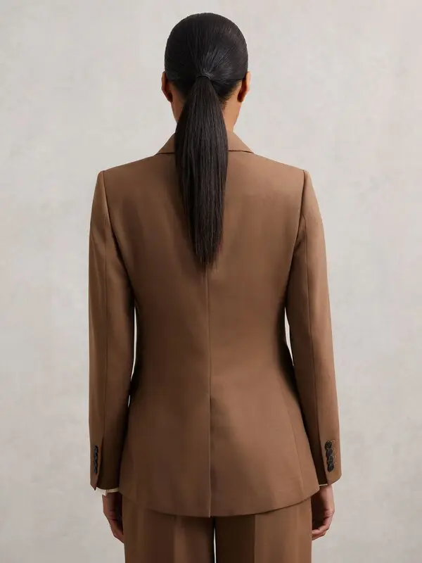 REISS Wool-blend Double-breasted Suit Blazer