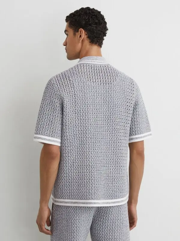 REISS Cotton Crochet Button-through Shirt