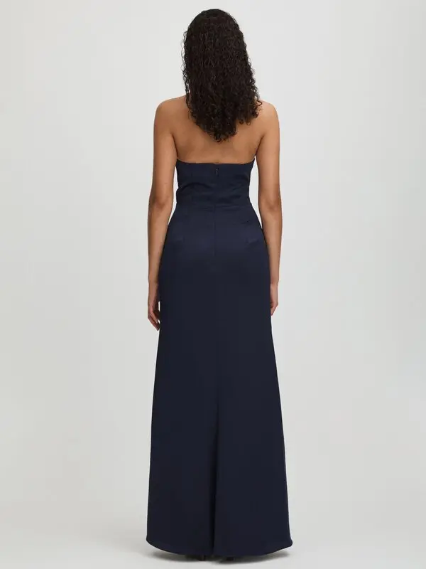 Halston Satin Halter Neck Maxi Dress